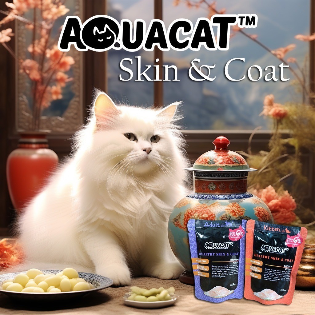 AQUACAT POUCH 12 PCS 90 GRAM MAKANAN KUCING BASAH WET FOOD POUCH AQUA ...