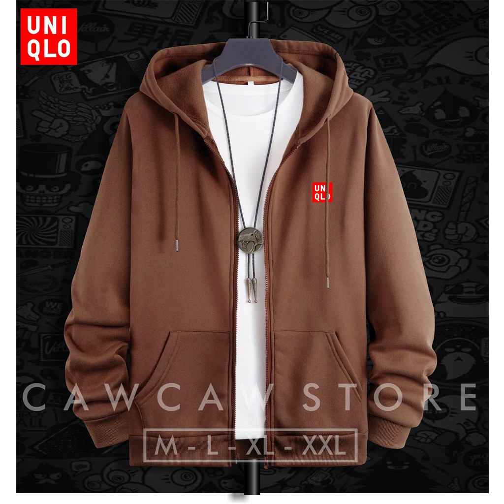 JAKET PRIA WANITA SWEATER HOODIE ZIPPER JAKET UNIQLO BIG SIZE M - XXL UNISEX TERBARU KEKINIAN