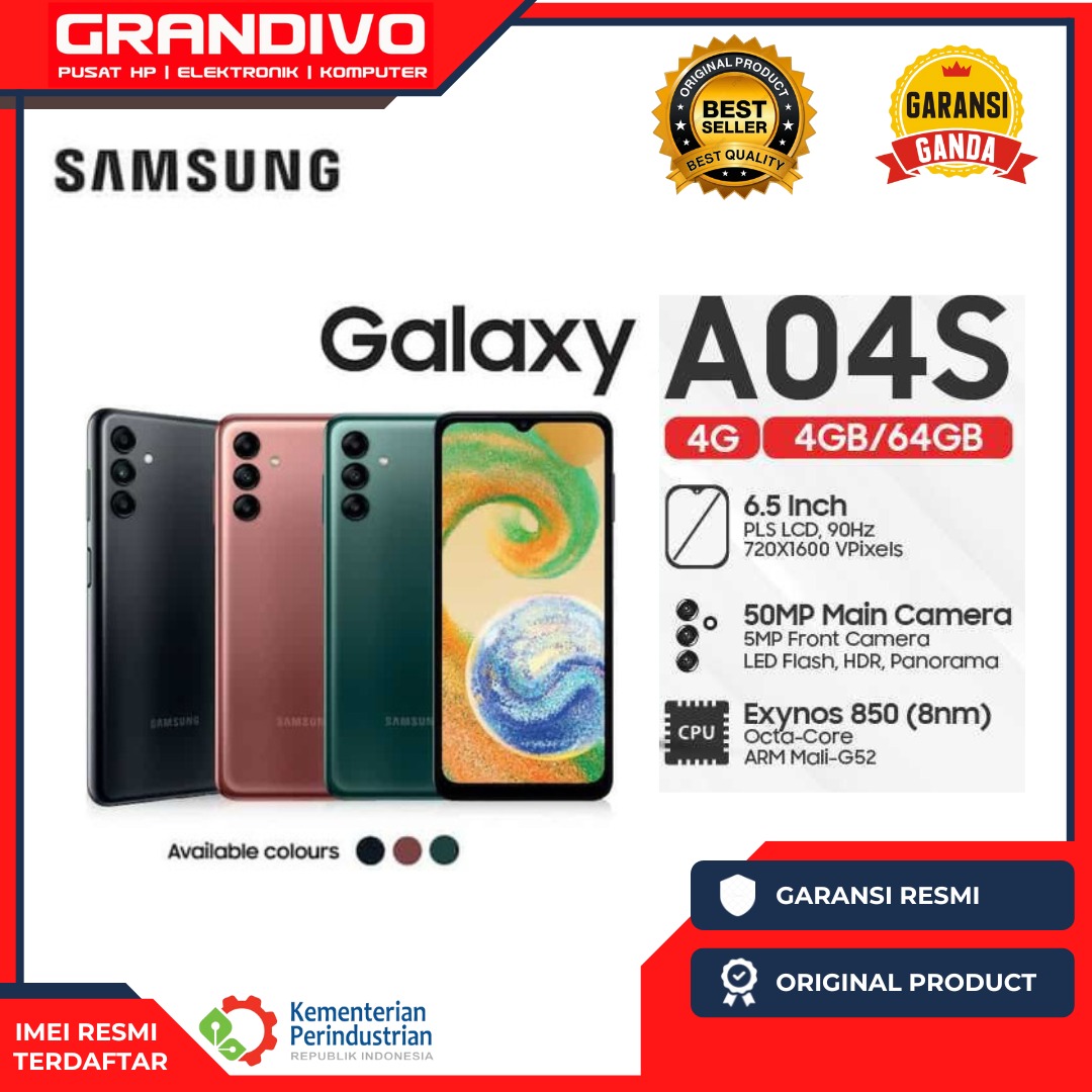 SALE SEGEL HP Samsung A04s 4/64 GB Garansi Resmi - Grandivo