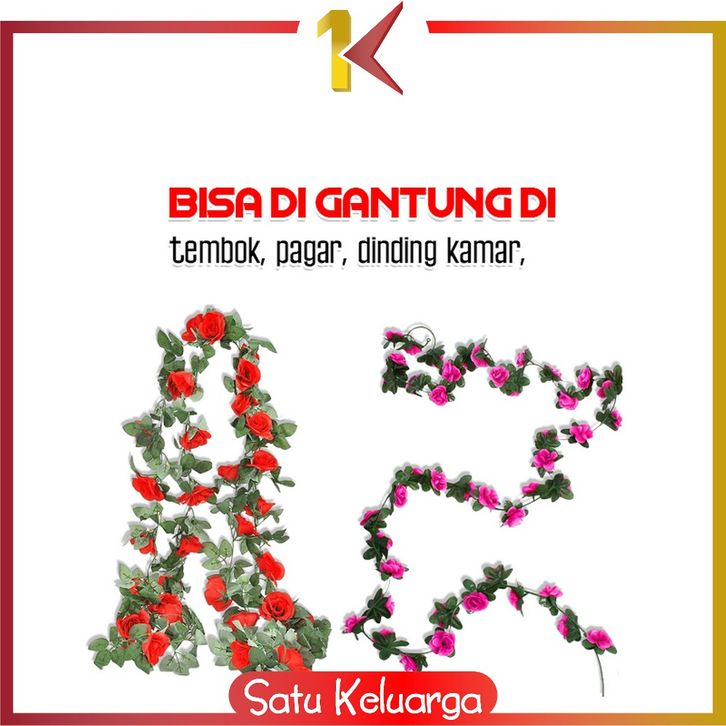 SK-C685 C688 Bunga Rambat Plastik Peony Juntai Mawar Dekorasi Dinding ...