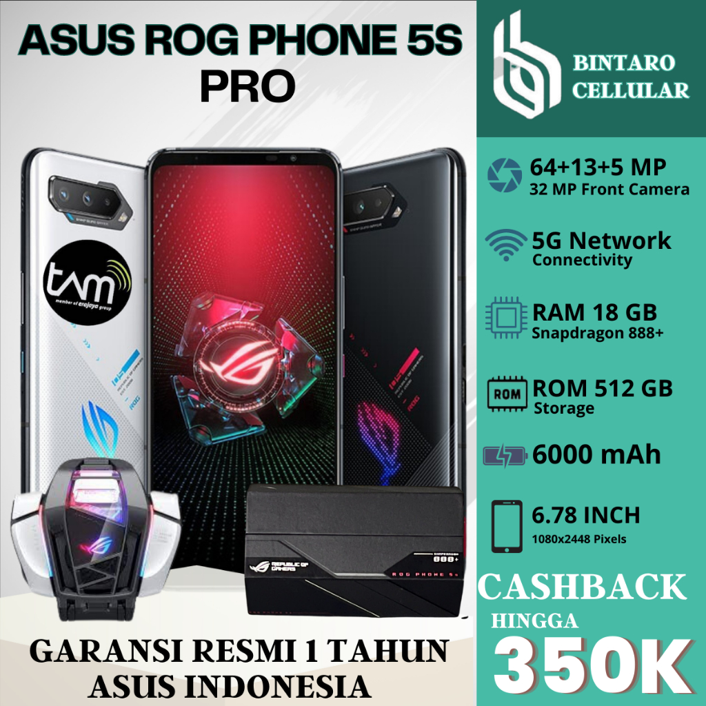 TAM | ASUSS ROG PHONE 5 5S 8/128GB 12/256GB 18/512GB GARANSI RESMI ...