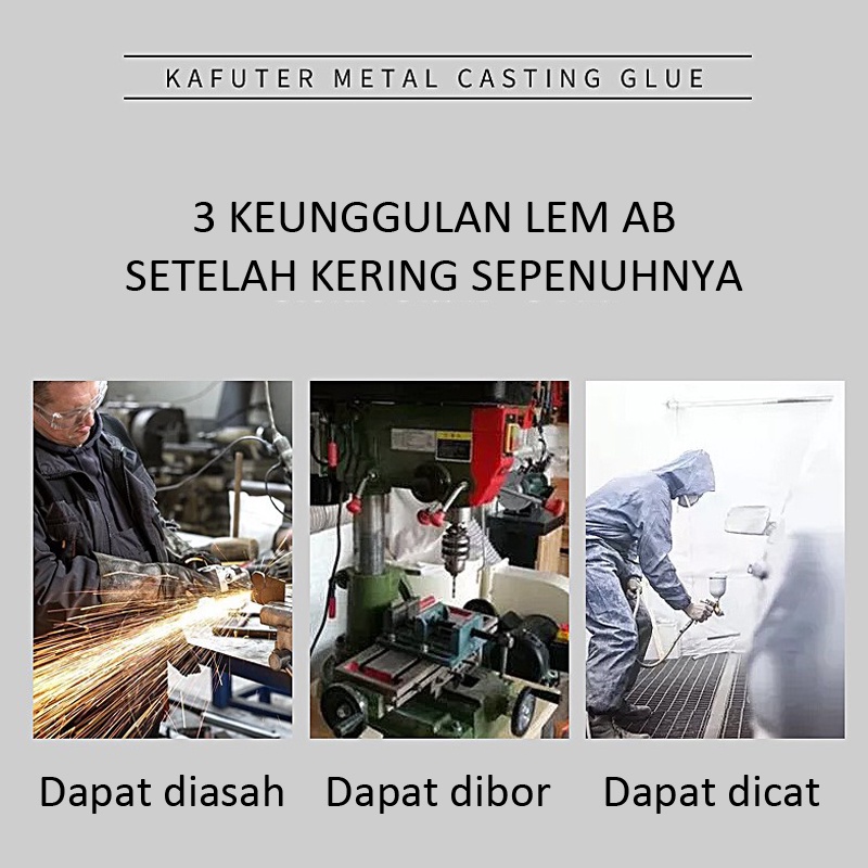 LEM AB EPOXY KUAT PENAMBAL BESI STEEL METAL RADIATOR ANTI BOCOR METAL ...