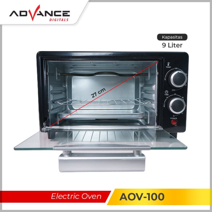 ADVANCE OVEN TOASTER ELEKTRIK 9 LITER OPEN LISTRIK KUE ROTI AOV-100 - HIJAU