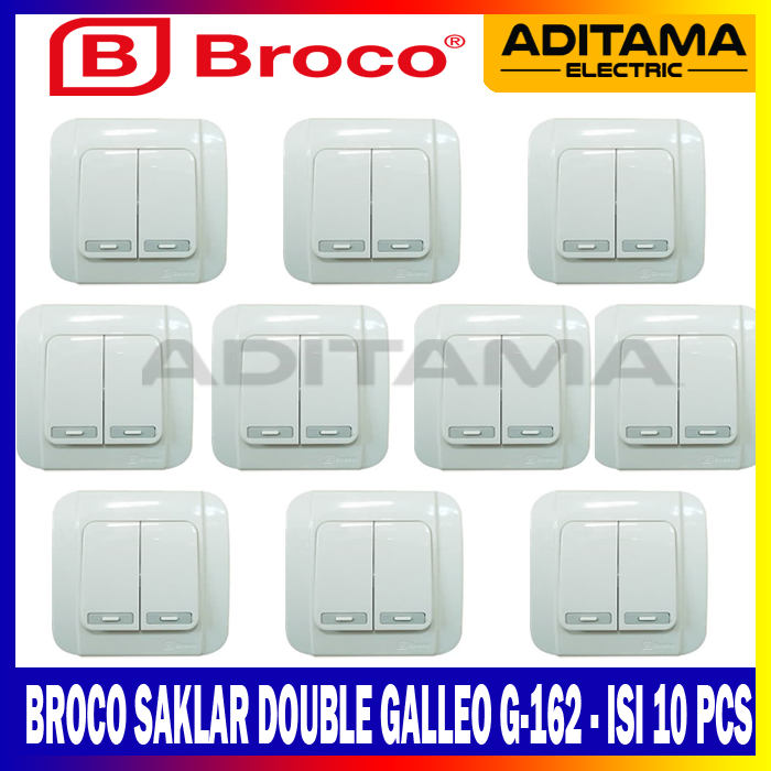 HARGA 1 BOX SAKLAR BROCO GALLEO DOUBLE SWITCH - ISI 10 PCS
