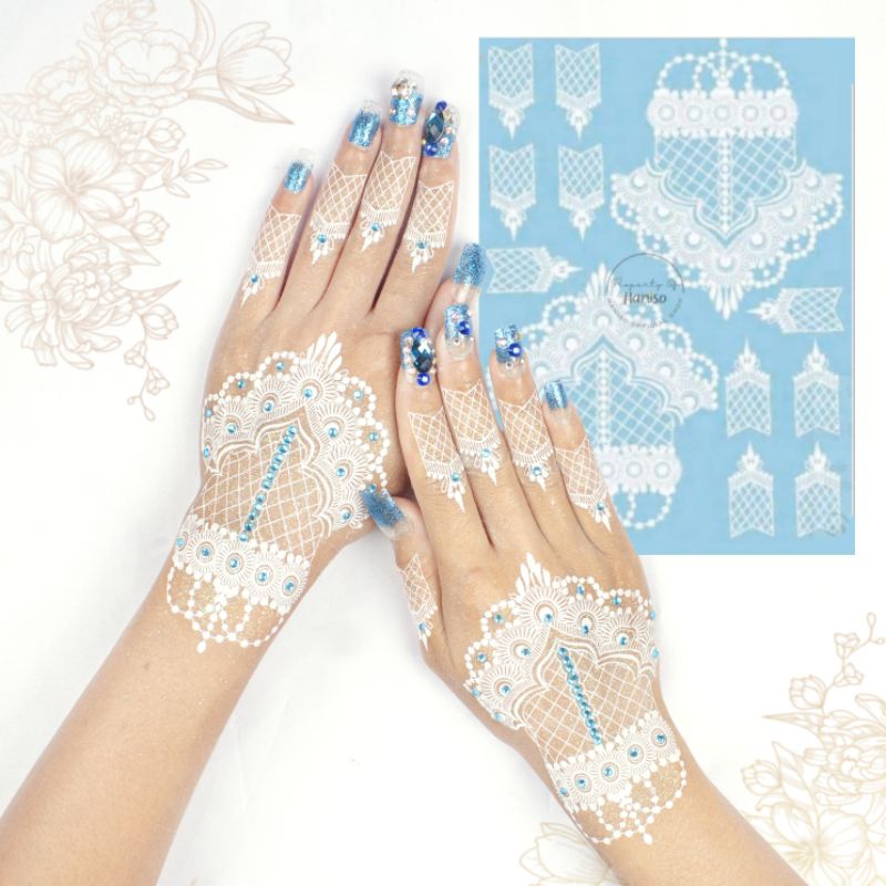 NEW MOTIP HENA STIKER HENNA INSTAN 1 SET HENA PENGANTIN TEMPEL / FREE ...