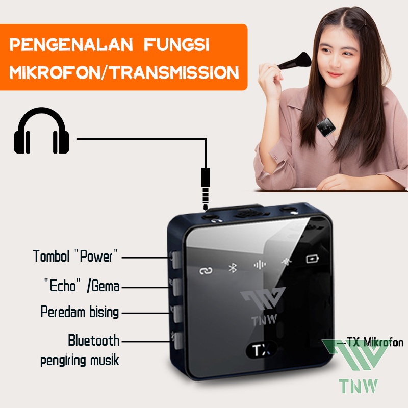 Microphone Wireless Lavalier TNW N8 | N9 for Live Vlog Mic