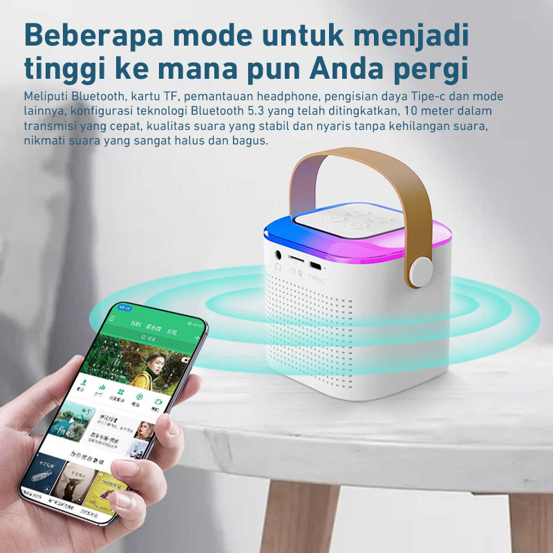 SPEAKER BLUETOOTH 2MIC 1 SET KARAOKE SPEAKER KTV CUTE WIRELESS LUCU ...