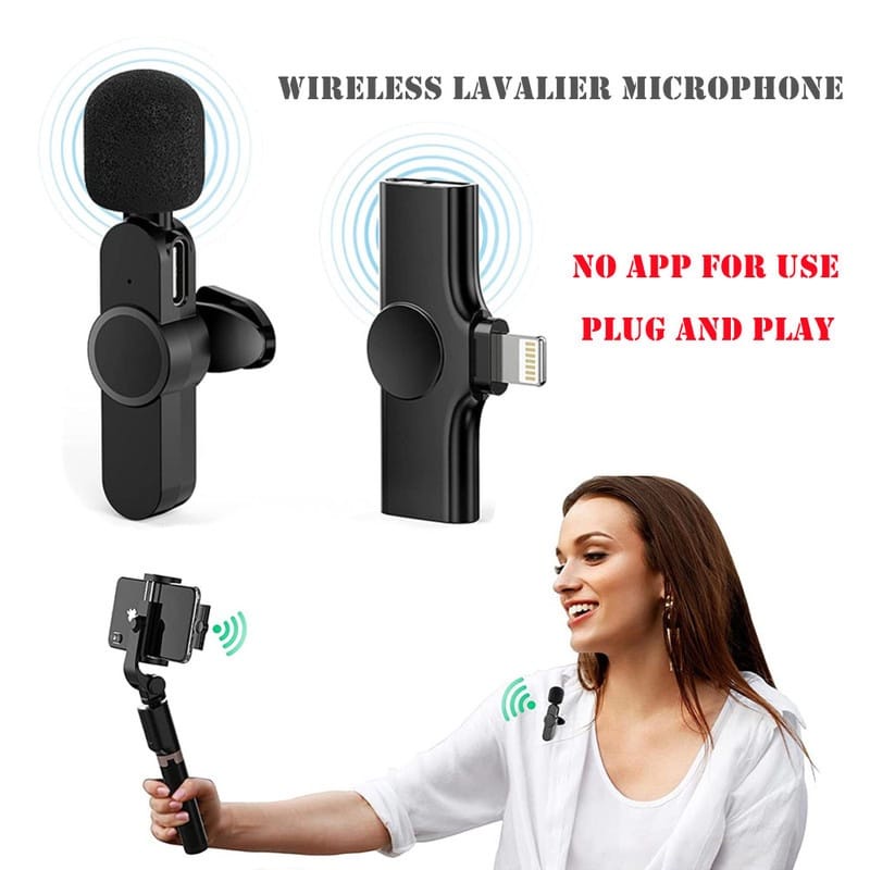 MIC WIRELESS HP VLOG YOUTUBER PORTABLE MIC FOR IPHONE AND ANDROID ...
