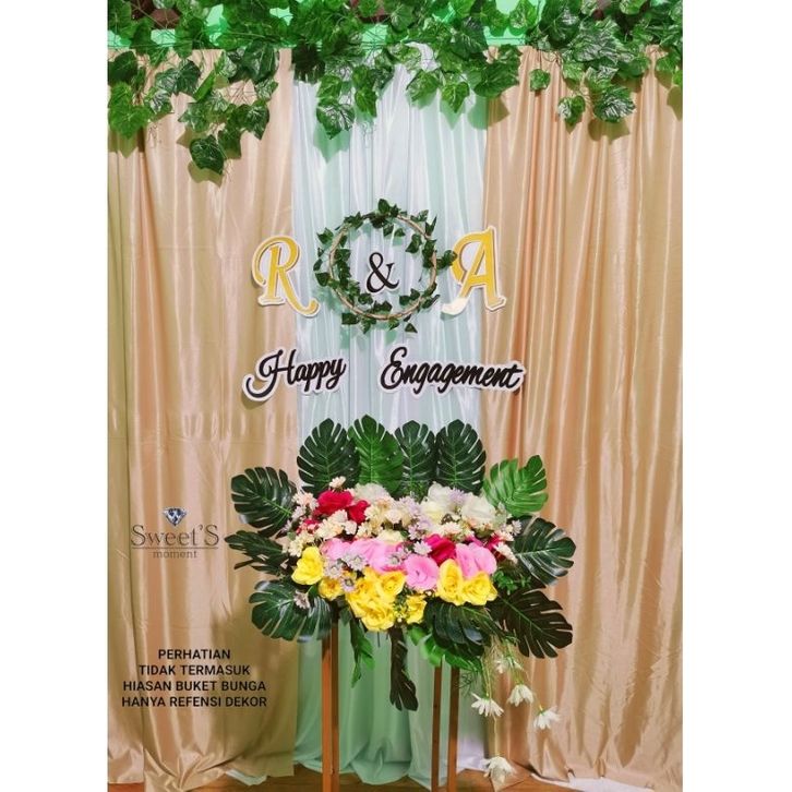 Paket Backdrop Dekorasi Lamaran Nikahan Ukuran 2.2mx2.2m