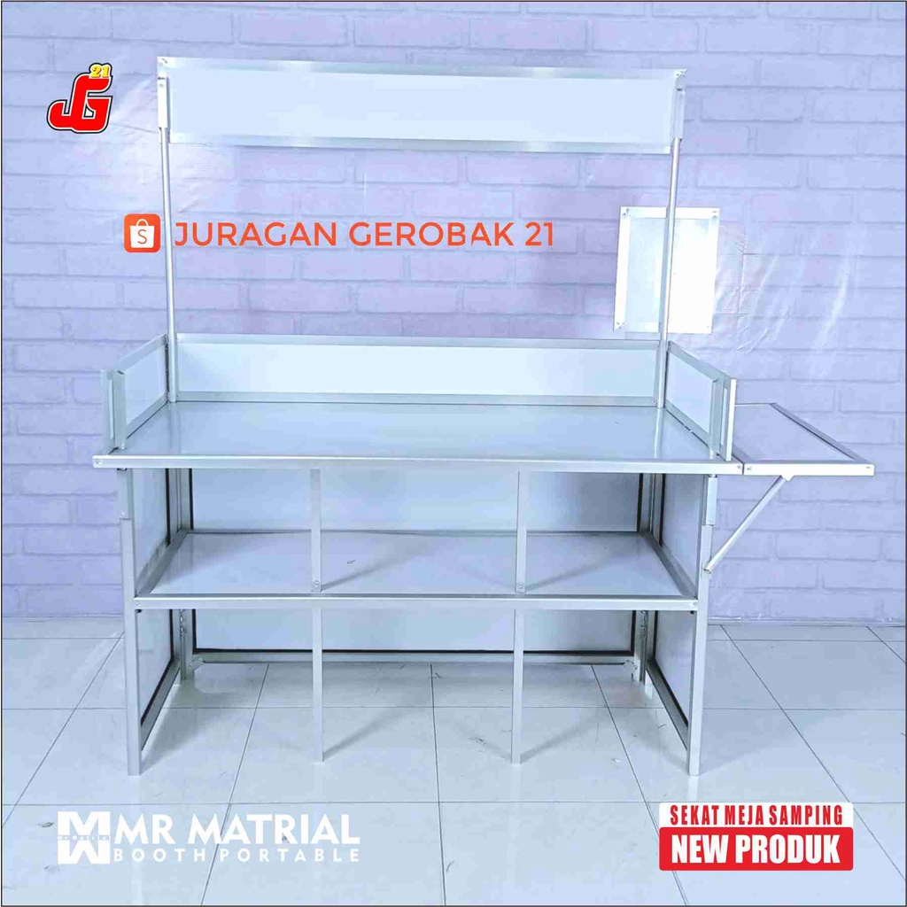 BOOTH PORTABLE JUMBO SEKAT MEJA SAMPING GEROBAK LIPAT MEJA USAHA ...