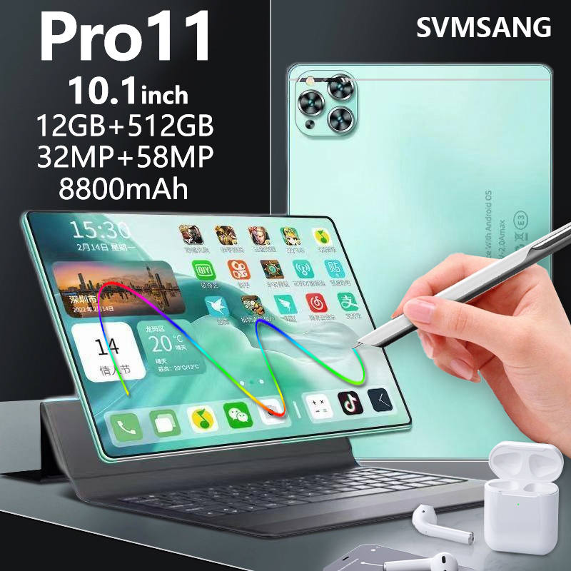 GALAXY TABLET PC PRO11 12GB RAM + 512GB ROM ANDROID 10.1 INCH LAYAR ...