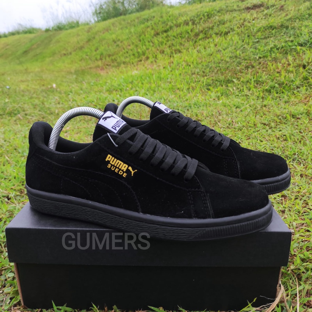 SEPATU SUEDE HITAM, SEPATU HITAM POLOS, SEPATU FULL BLACK, SEPATU ...