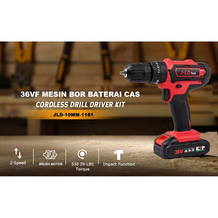 Mesin bor 2baterai cas JLD 10mm bor listrik murah bor tangan baterai ...
