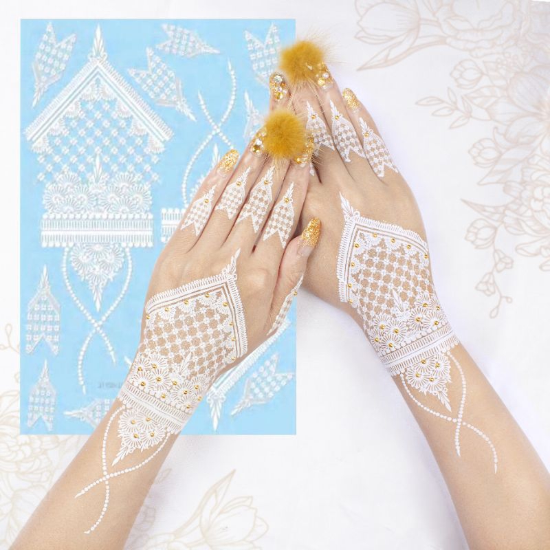 NEW MOTIP HENA STIKER HENNA INSTAN 1 SET HENA PENGANTIN TEMPEL / FREE ...