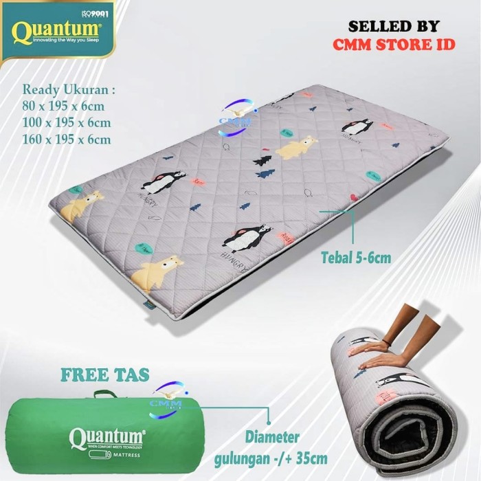 KASUR LIPAT QUANTUM / KASUR GULUNG MOTIF 100CM X 195CM X 6CM ORIGINAL ...