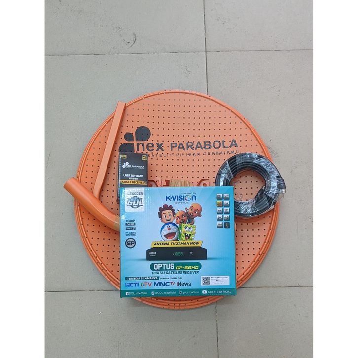 SATU SET LENGKAP PAKET PARABOLA MINI NEX ORANGE ODU 45CM ( MESS ...