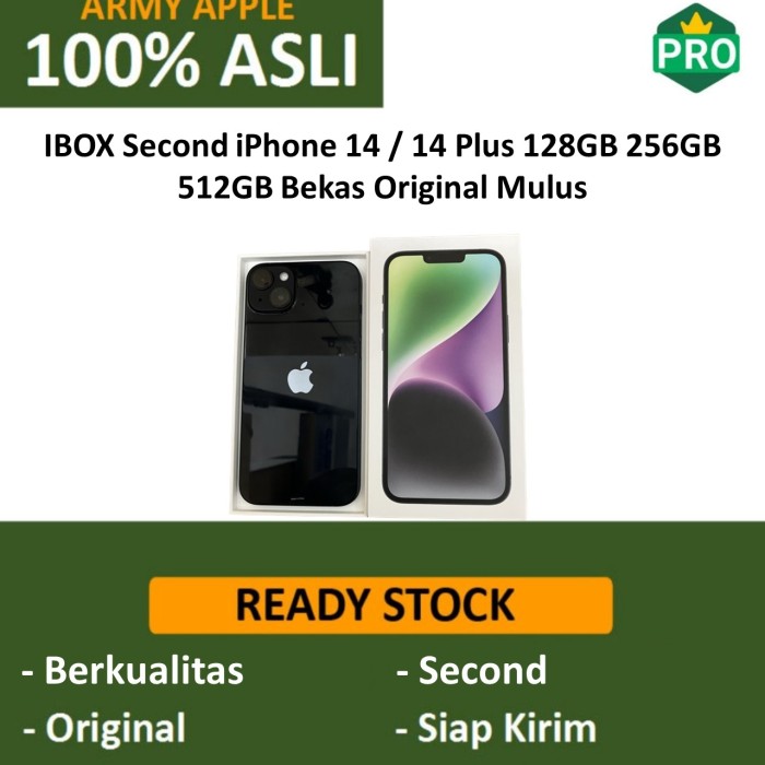 IBOX SECOND IPHONE 14 / 14 PLUS 128GB 256GB 512GB BEKAS ORIGINAL MULUS ...