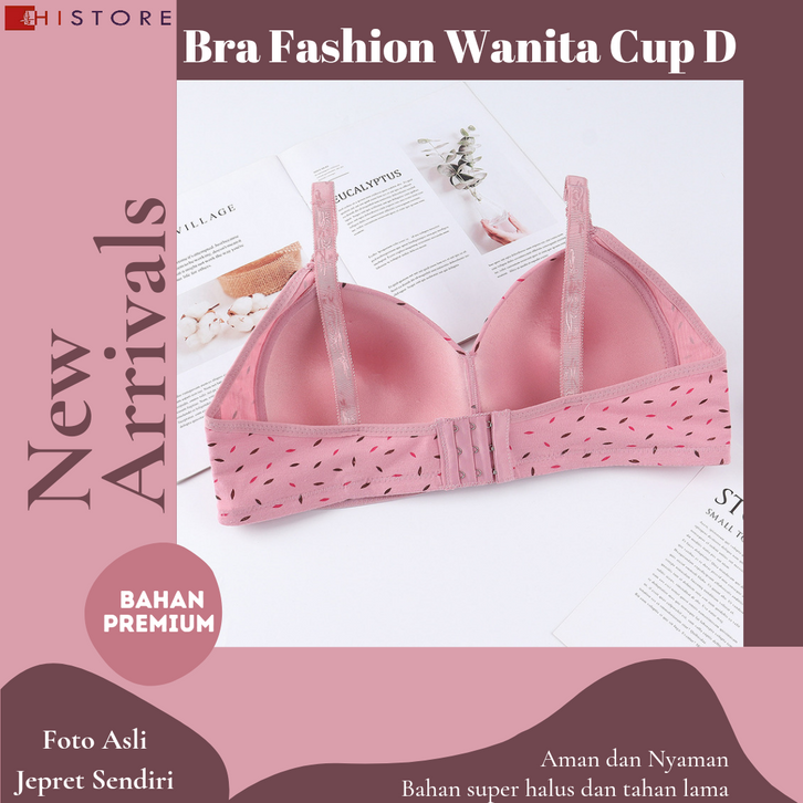 Bra BH JUMBO CUP D Fashion Wanita Bra wanita Premium Busa Tipis Tanpa Kawat Sangat Nyaman 8037