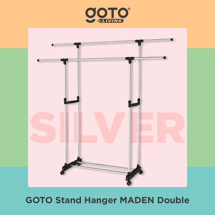 Stand Hanger Dengan 4 Roda Rak Serbaguna Black Original Asli Murah