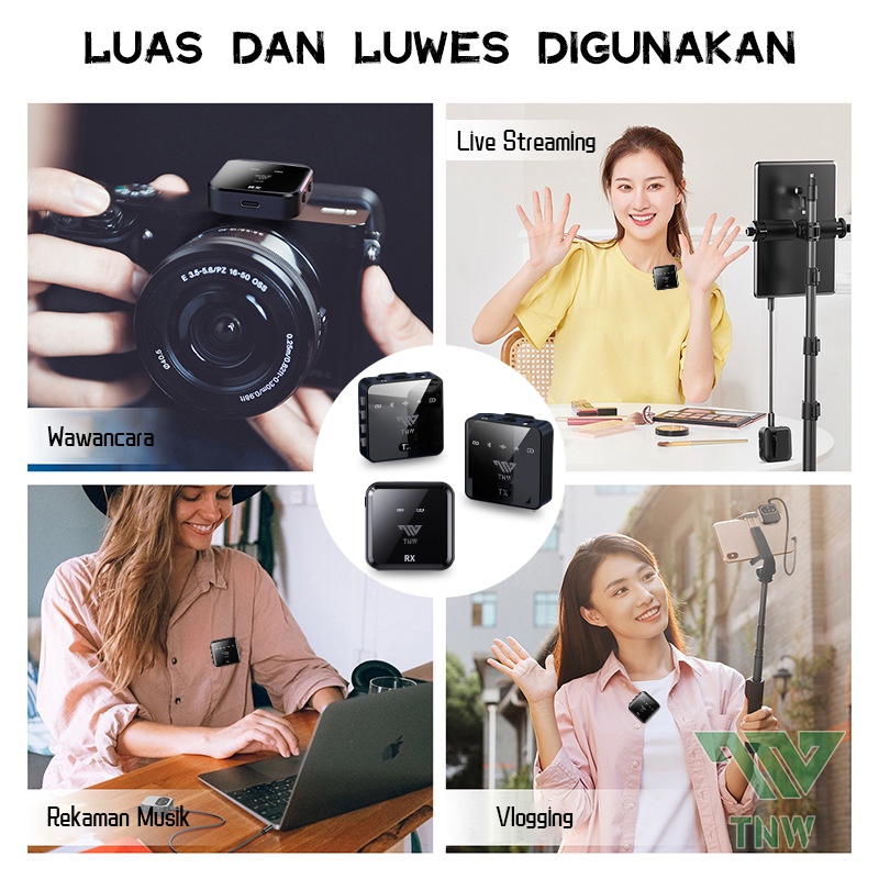 Microphone Wireless Lavalier TNW N8 | N9 for Live Vlog Mic