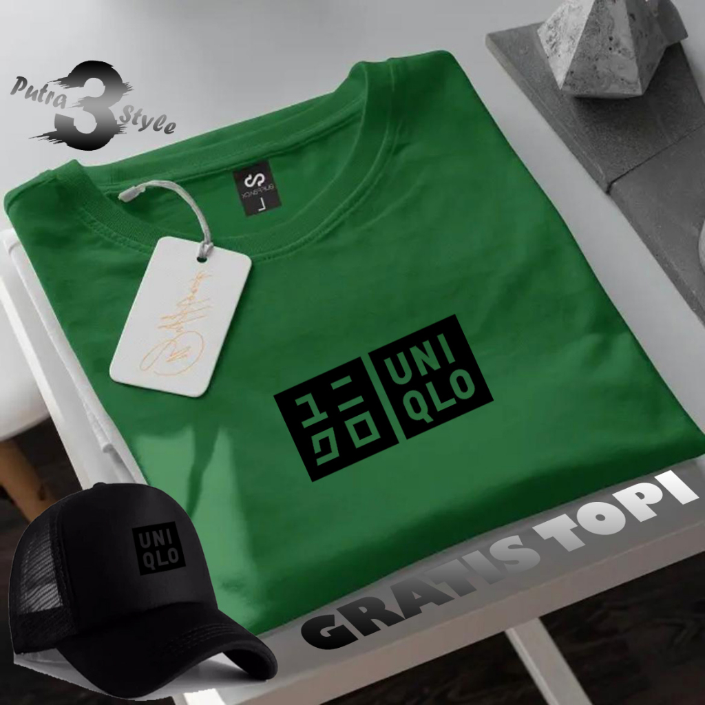 STYLE GRATIS TOPI...KAOS DISTRO UNIQLO TEXT HITAM KAOS UNISEX LENGAN ...