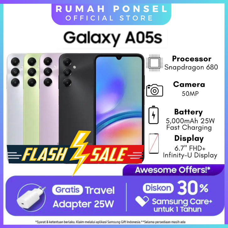 ( OFFICIAL STORE ) Samsung Galaxy A05s - 6/128GB - 12GB Extended RAM ...