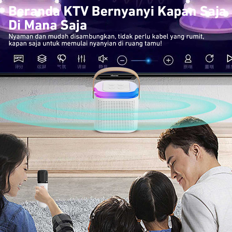 SPEAKER BLUETOOTH 2MIC 1 SET KARAOKE SPEAKER KTV CUTE WIRELESS LUCU ...