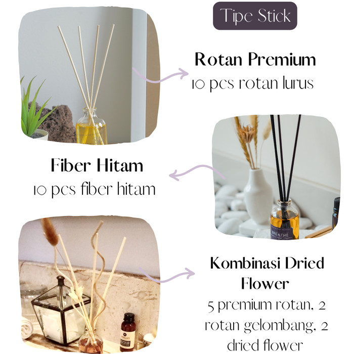 REED DIFFUSER BREATHE (LEMONGRASS) 50ML AROMATHERAPY FREE STICK ROTAN ...