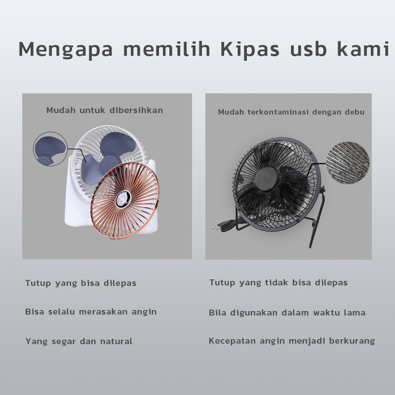 KADONIO Kipas Angin Portable Meja Usb Cas 4000mAh Tidak Berisik Putar ...