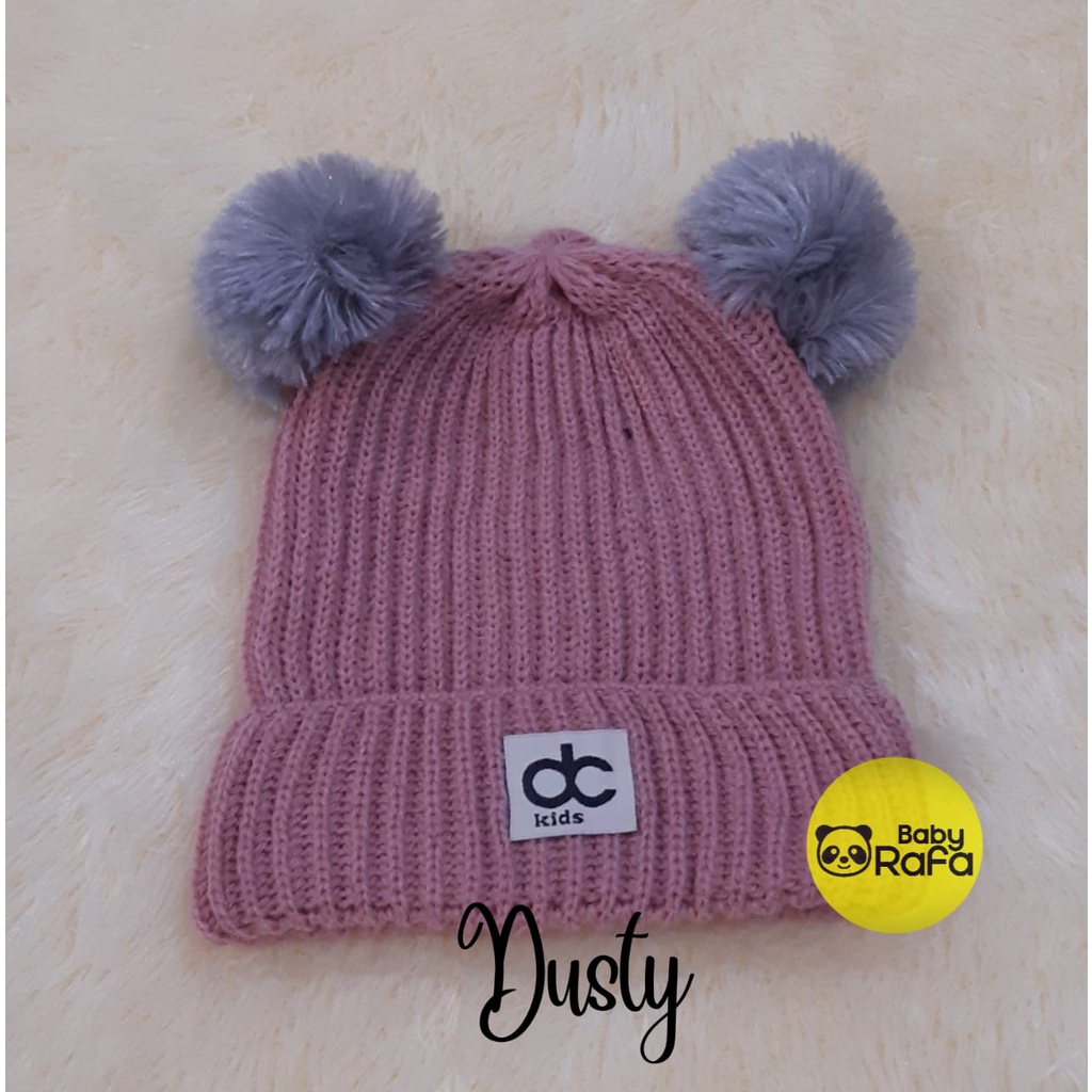 Topi Rajut Kupluk Bayi Pom Pom Premium / Topi Bayi Pom Pom Anak Laki ...