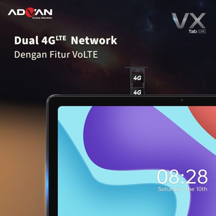 [ Bonus Flip Case ] ADVAN TAB VX LITE 6/128 4G LTE garansi resmi