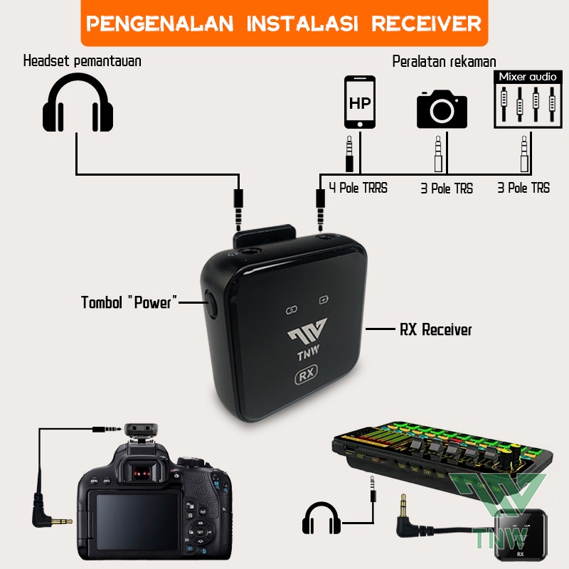 Microphone Wireless Lavalier TNW N8 | N9 for Live Vlog Mic