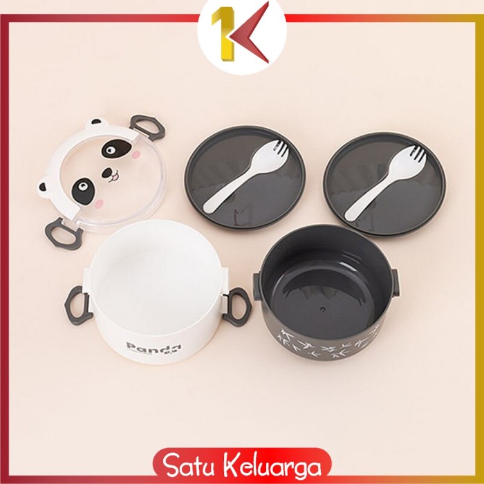 KOTAK MAKAN SK-C690 TEMPAT MAKAN LUNCH BOX SET BULAT 2 TINGKAT MOTIF ...