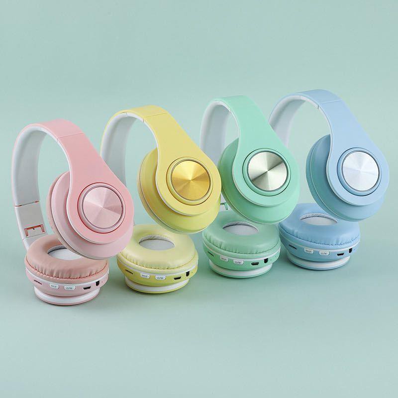 HEADPHONE MACARON B39 / P39 HEADSET HF WIRELESS WITH LED INPODS IBOOM ...
